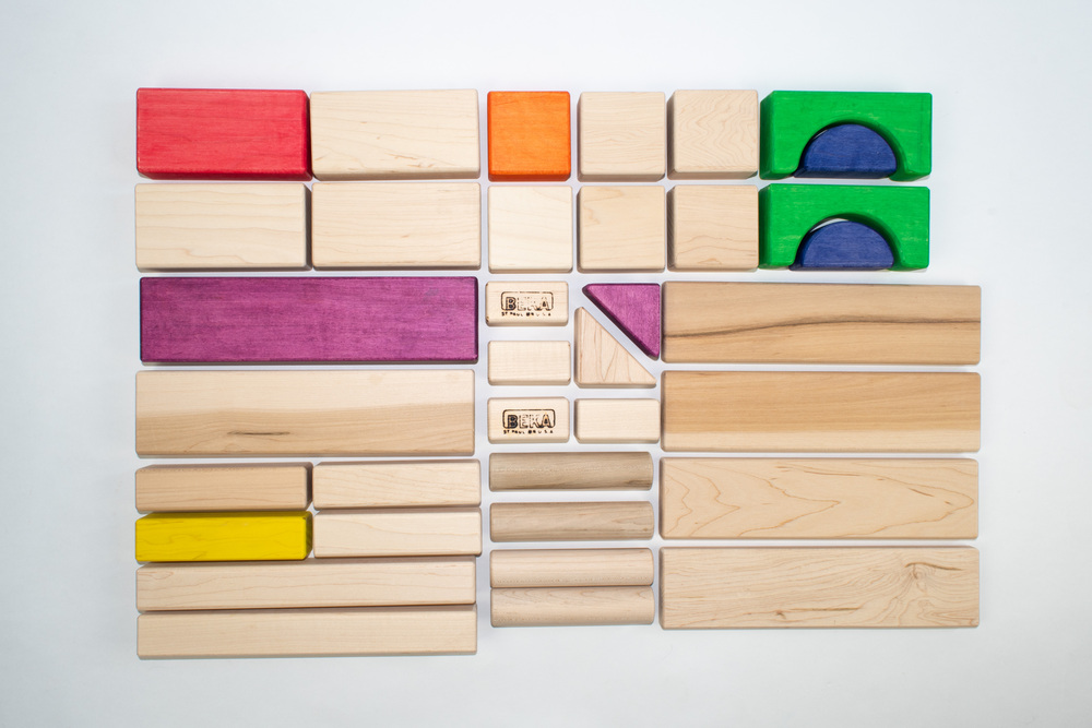 36 piece Standard Block Set - Rainbow - Beka